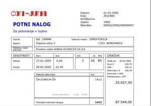 POTNI NALOGI - Com-juma d.o.o.